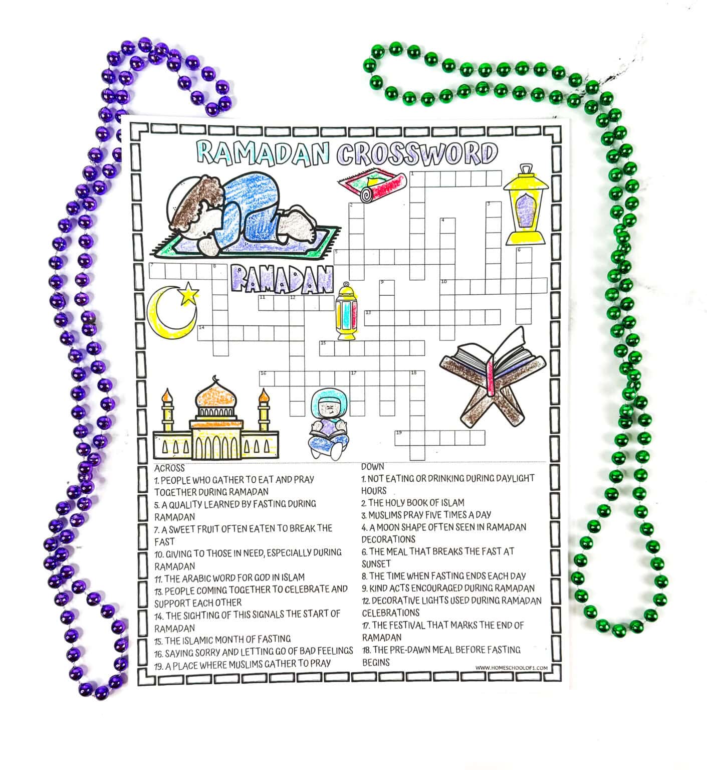 Free Ramadan Crossword Puzzle Printable