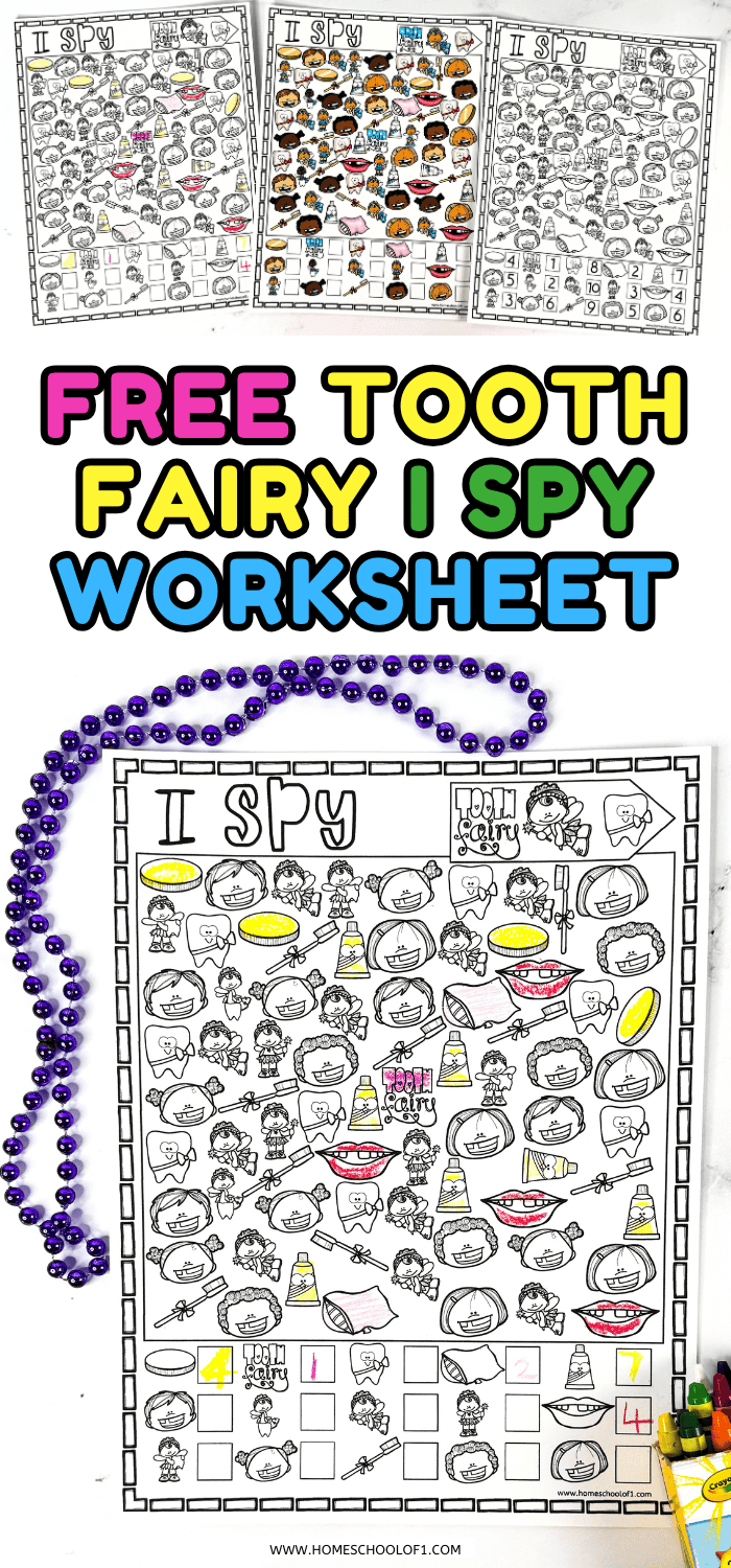 Free Tooth Fairy I Spy Printable