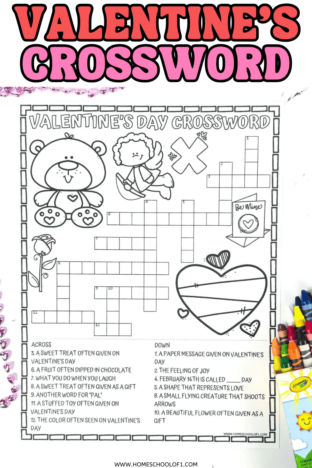 Free Valentine's Day Crossword Puzzle Printable