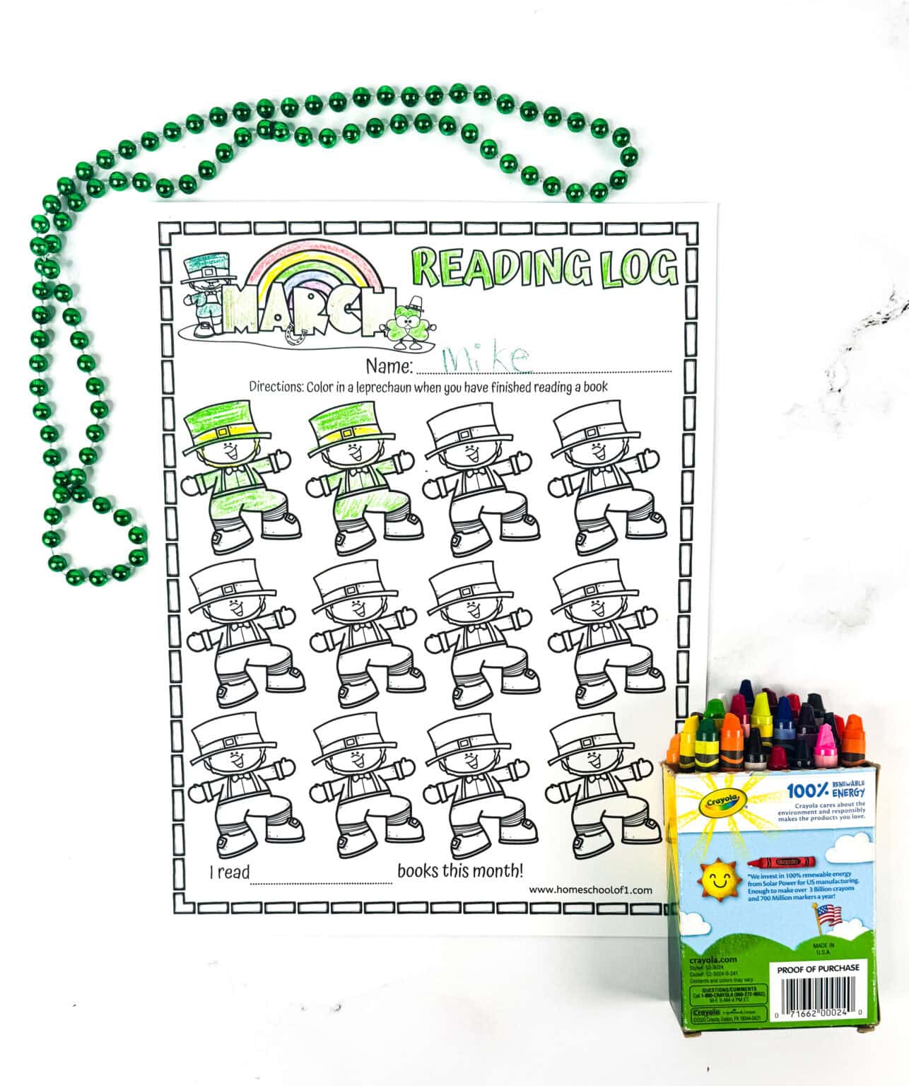 Free March Reading Log Printable