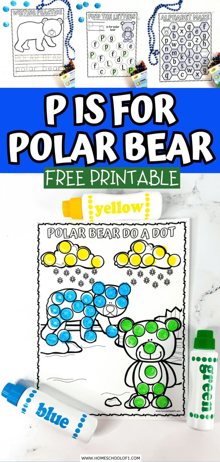 P is for Polar Bear Worksheet (Free Printable)