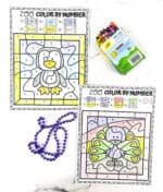 Free Zoo Color By Number Worksheets