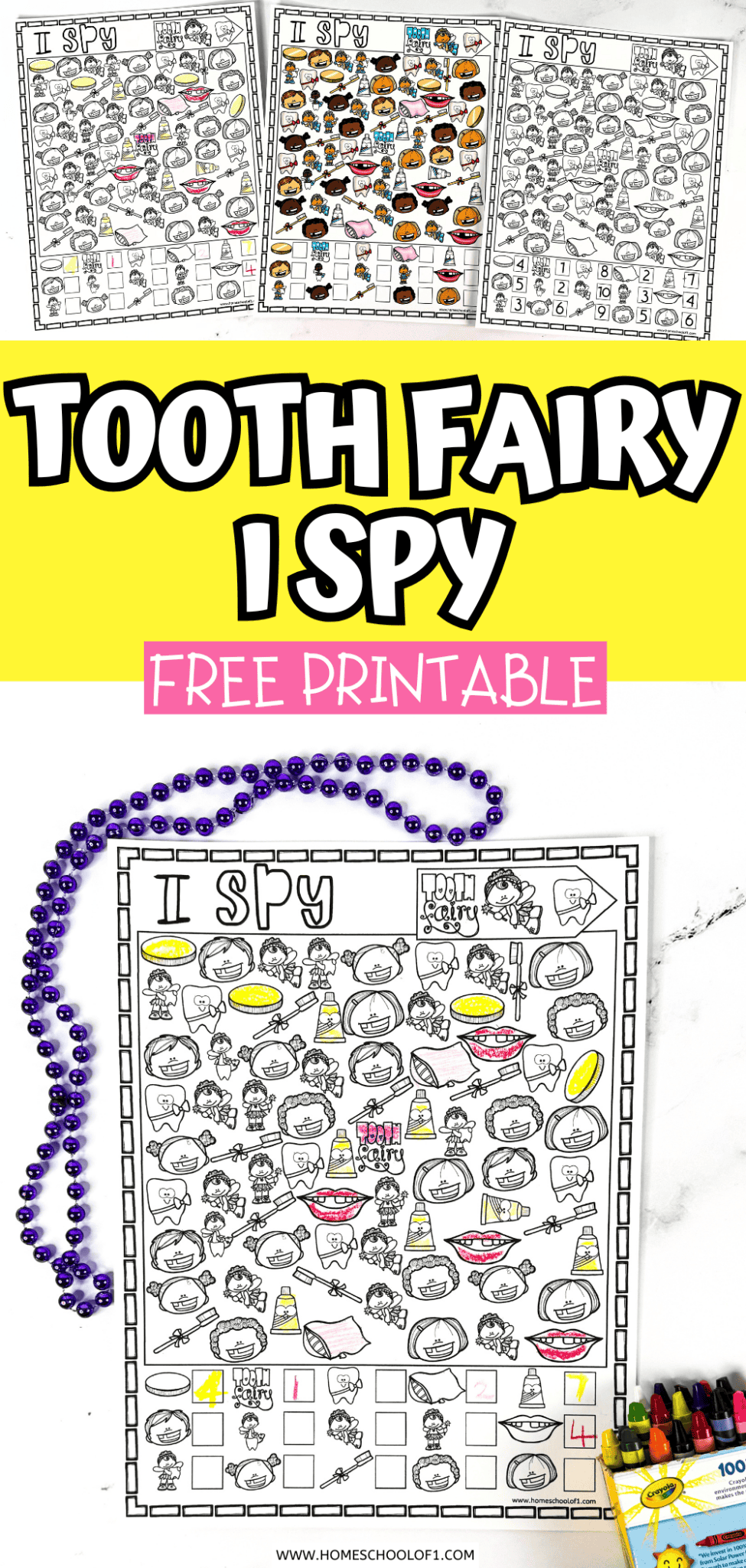 Free Tooth Fairy I Spy Printable