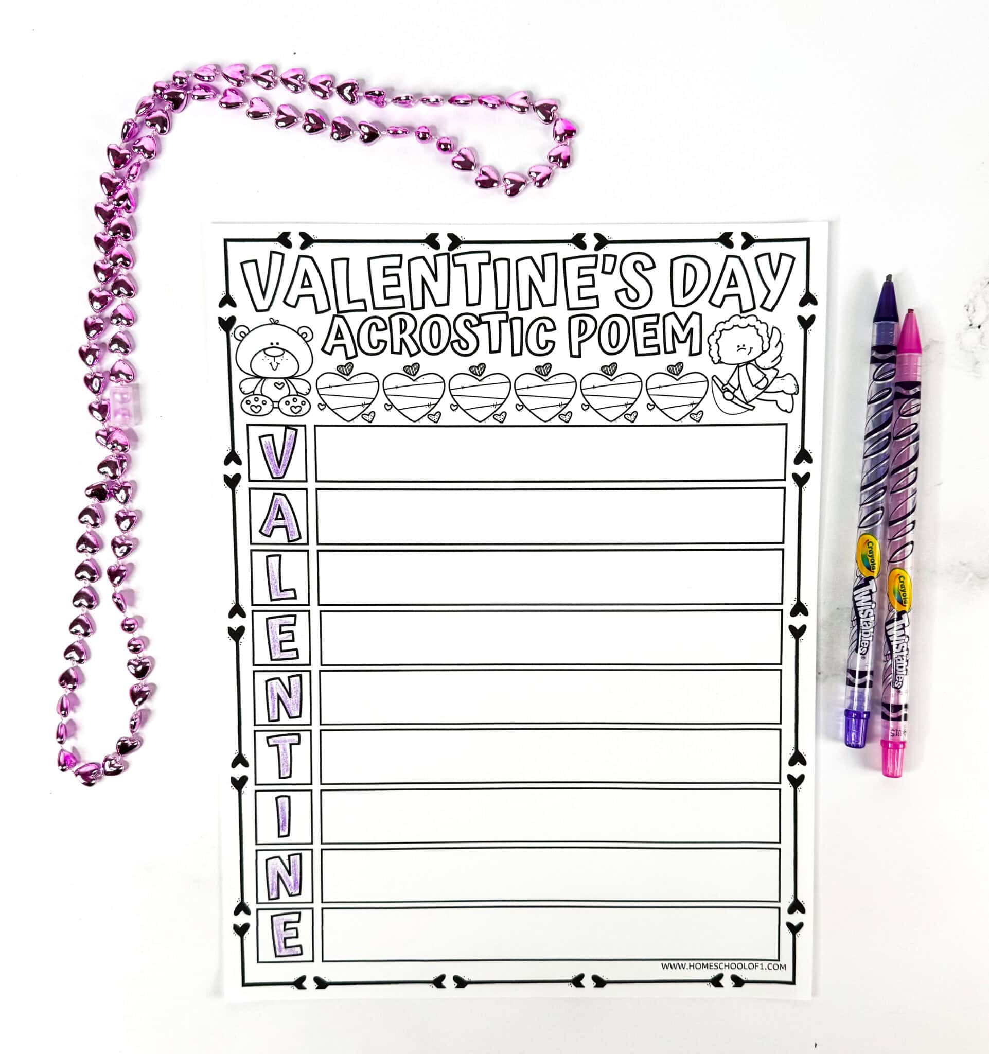 Free Valentine's Day Acrostic Poem Templates