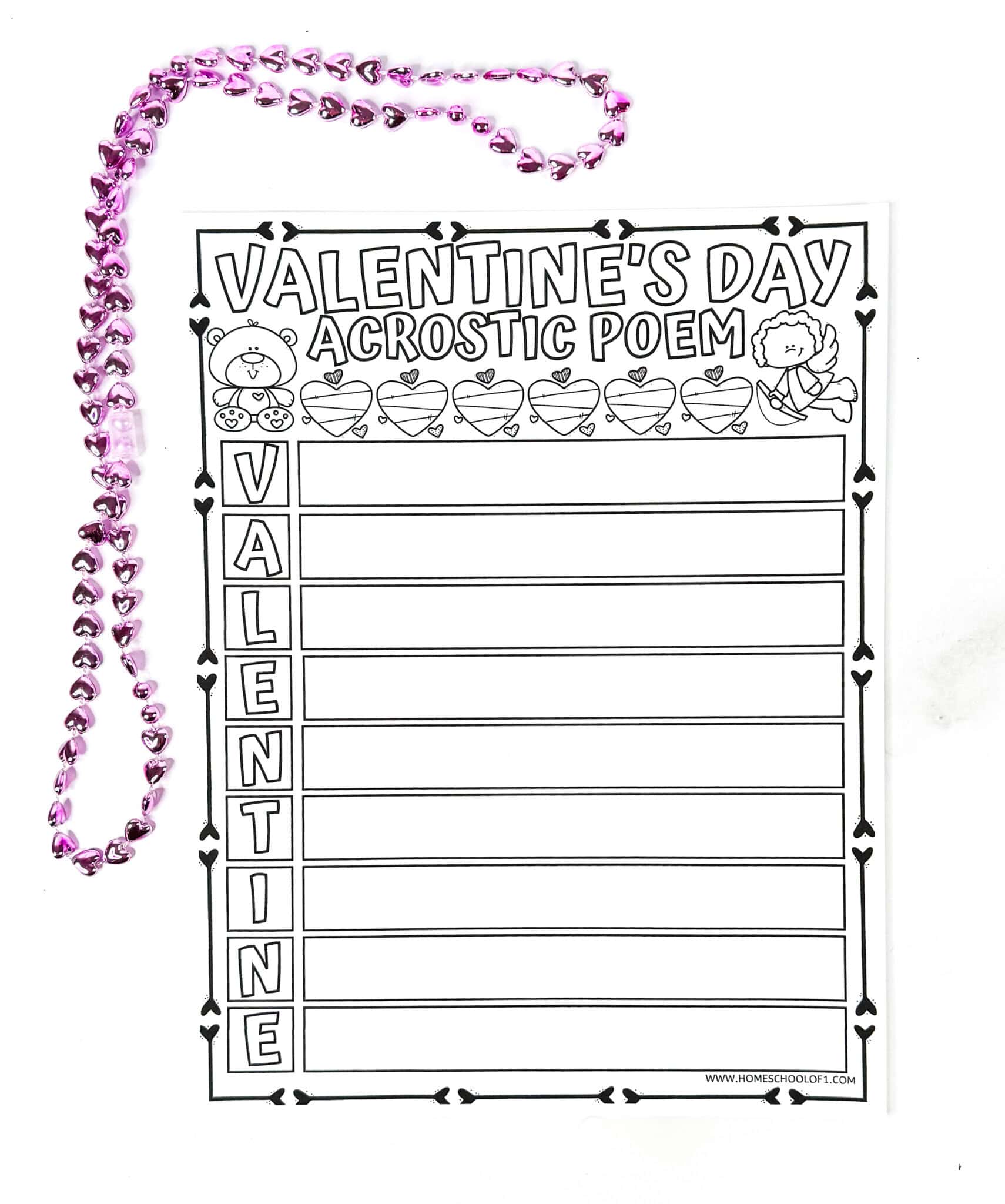 Free Valentine's Day Acrostic Poem Templates