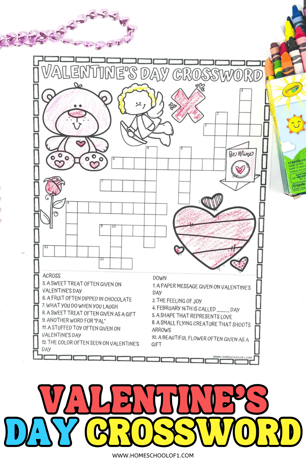 Free Valentine's Day Crossword Puzzle Printable