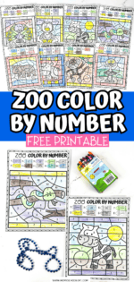 Free Zoo Color By Number Worksheets