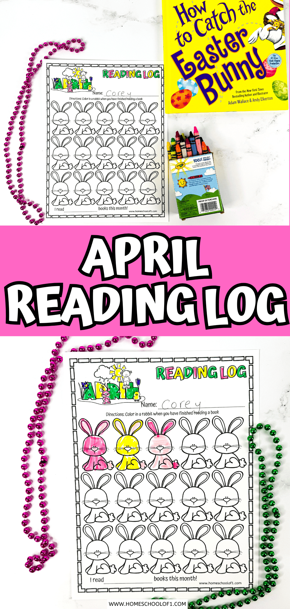 Free April Reading Log Printable (Bunny-Themed)