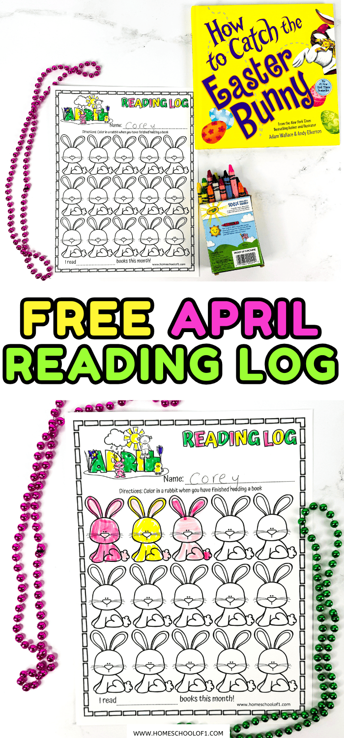 Free April Reading Log Printable (Bunny-Themed)