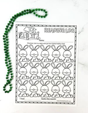 Free April Reading Log Printable (Bunny-Themed)