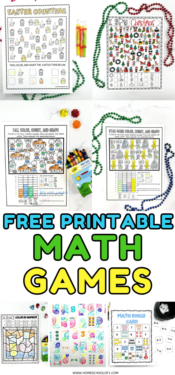 33 Free Printable Math Games for Home or Classroom