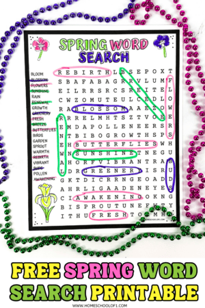 Spring Word Search Printable (Free PDF for Elementary Kids)