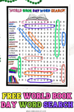 Free World Book Day Word Search Printable for Kids