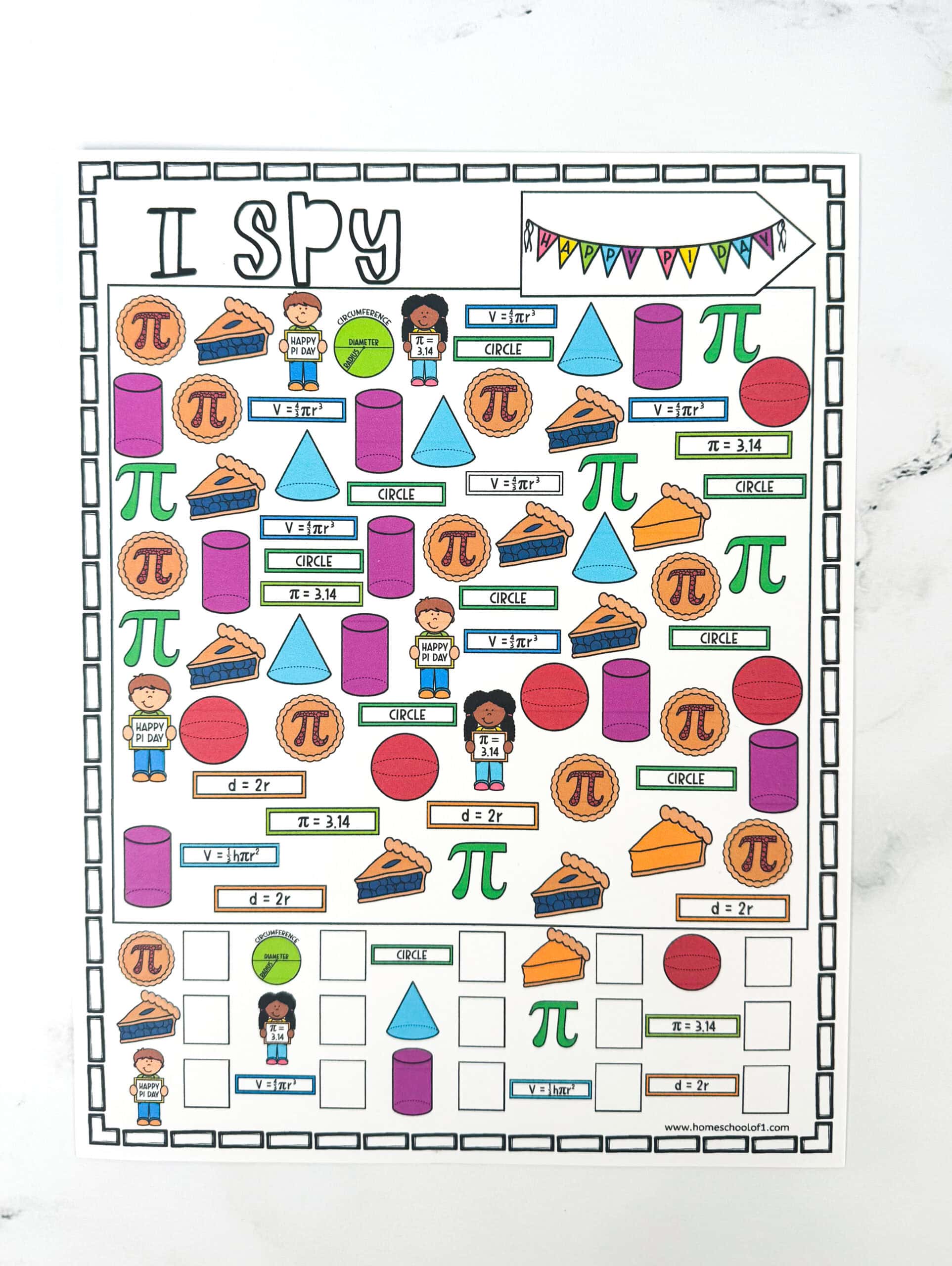 Free Pi Day I Spy Printable | Fun Math Activity for Kids