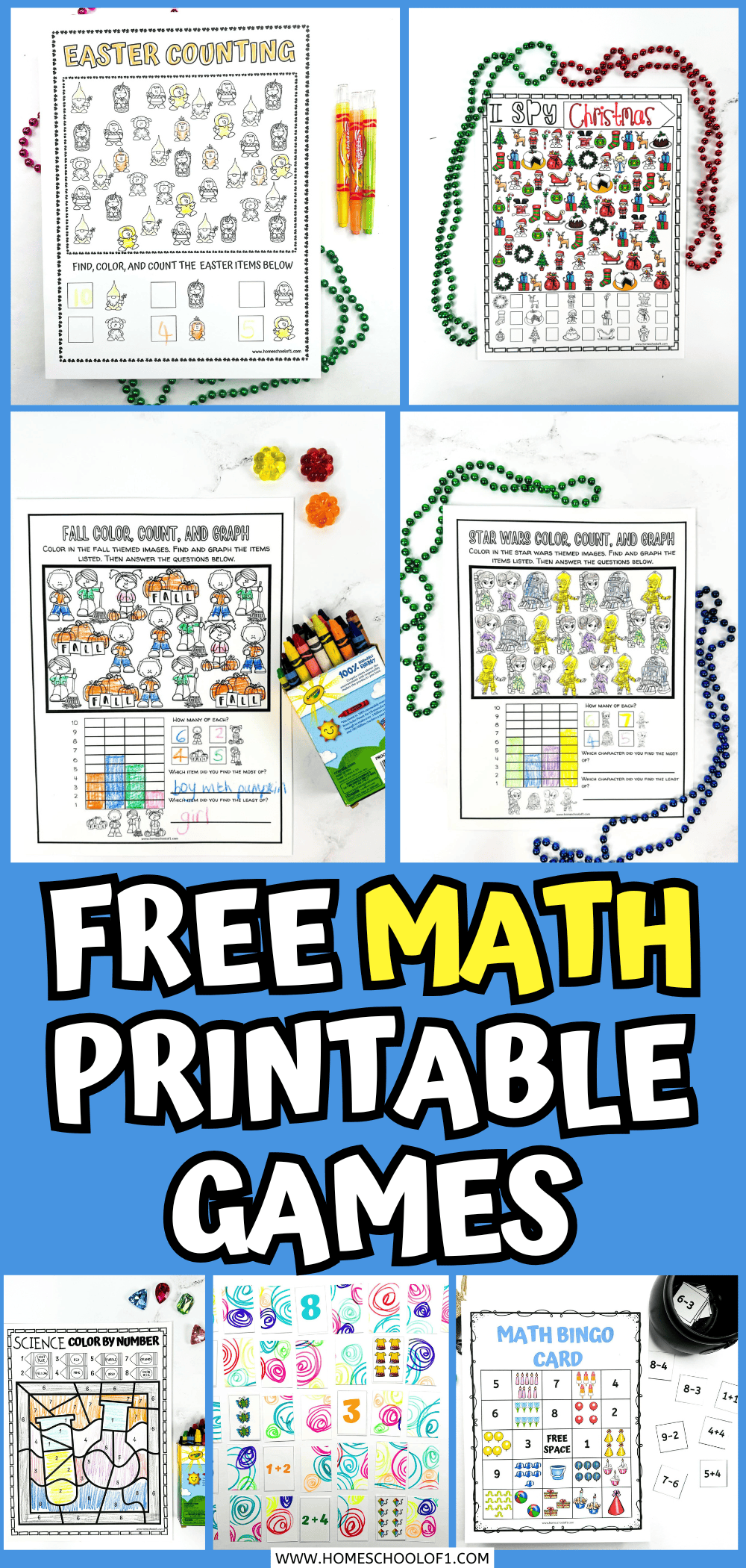 33 Free Printable Math Games for Home or Classroom