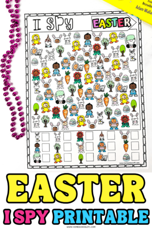 Free Easter I Spy Printable (Color & Black and White PDF)