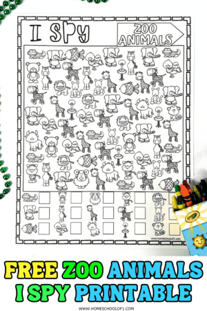 Free I Spy Zoo Animals Printable for Kids