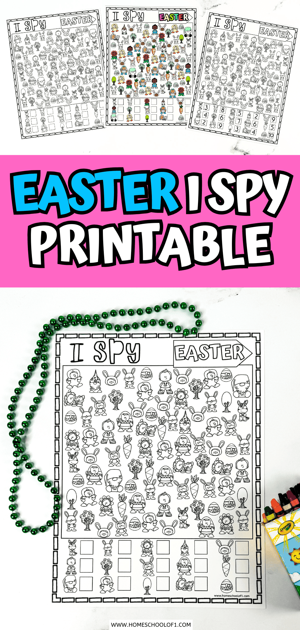 Free Easter I Spy Printable (Color & Black and White PDF)