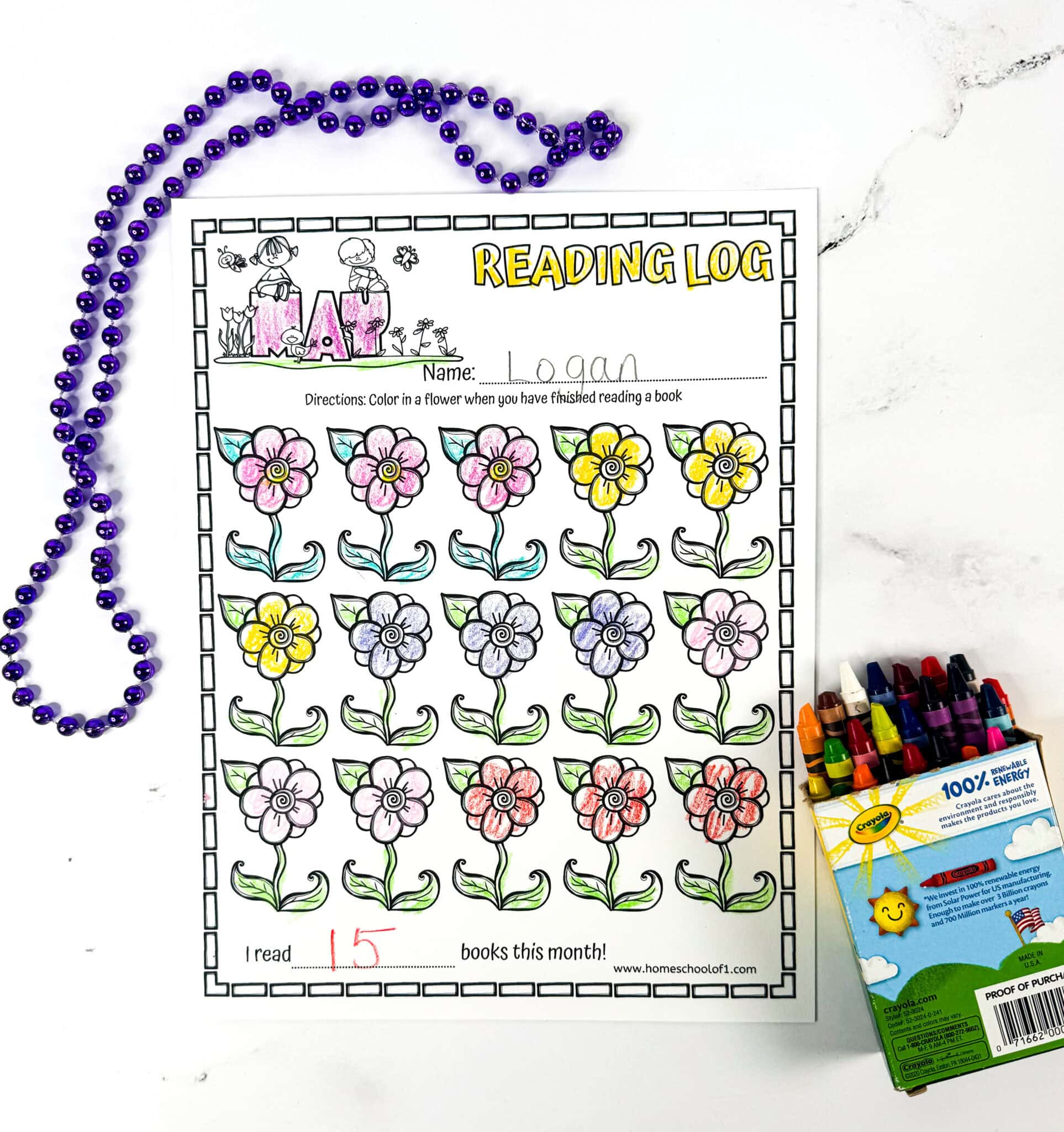 Free May Reading Log to Encourage Daily Reading