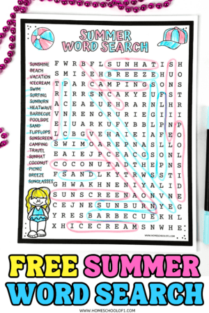 Free Summer Word Search Printable for Kids