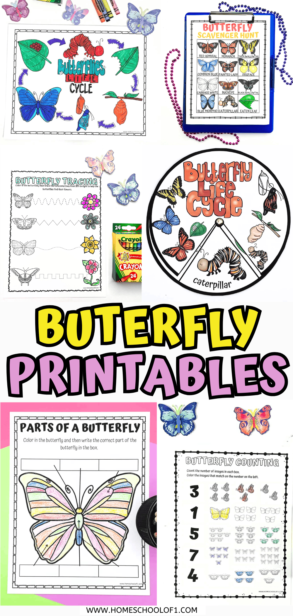 Free Printable Butterfly Worksheets for Kids