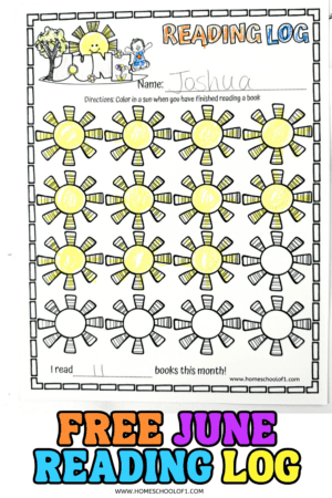 Free June Reading Log Printable