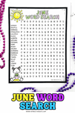 Free June Word Search Printable