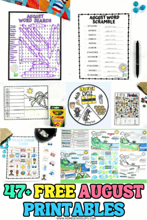 47 Free August Printables for Kids