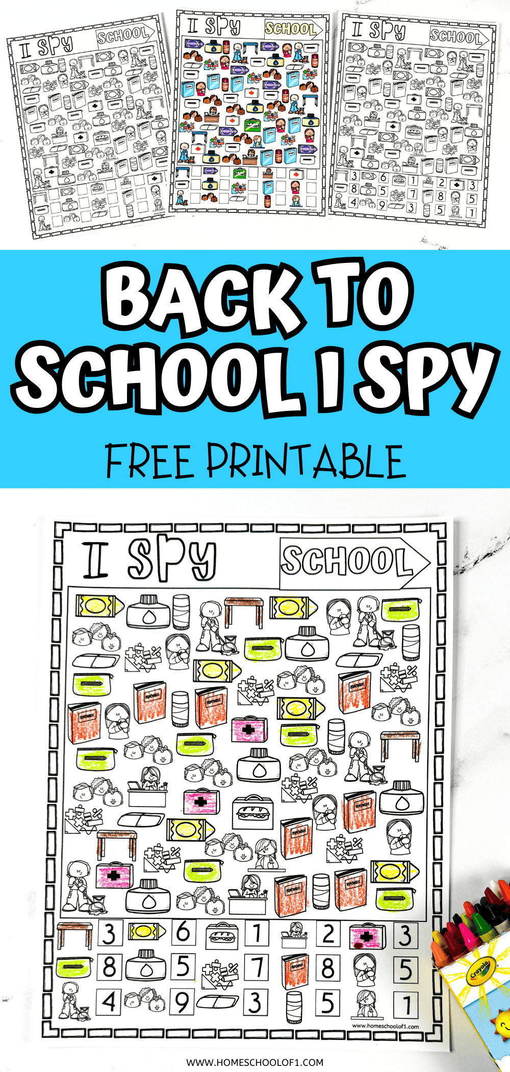 Free Back to School I Spy Printable