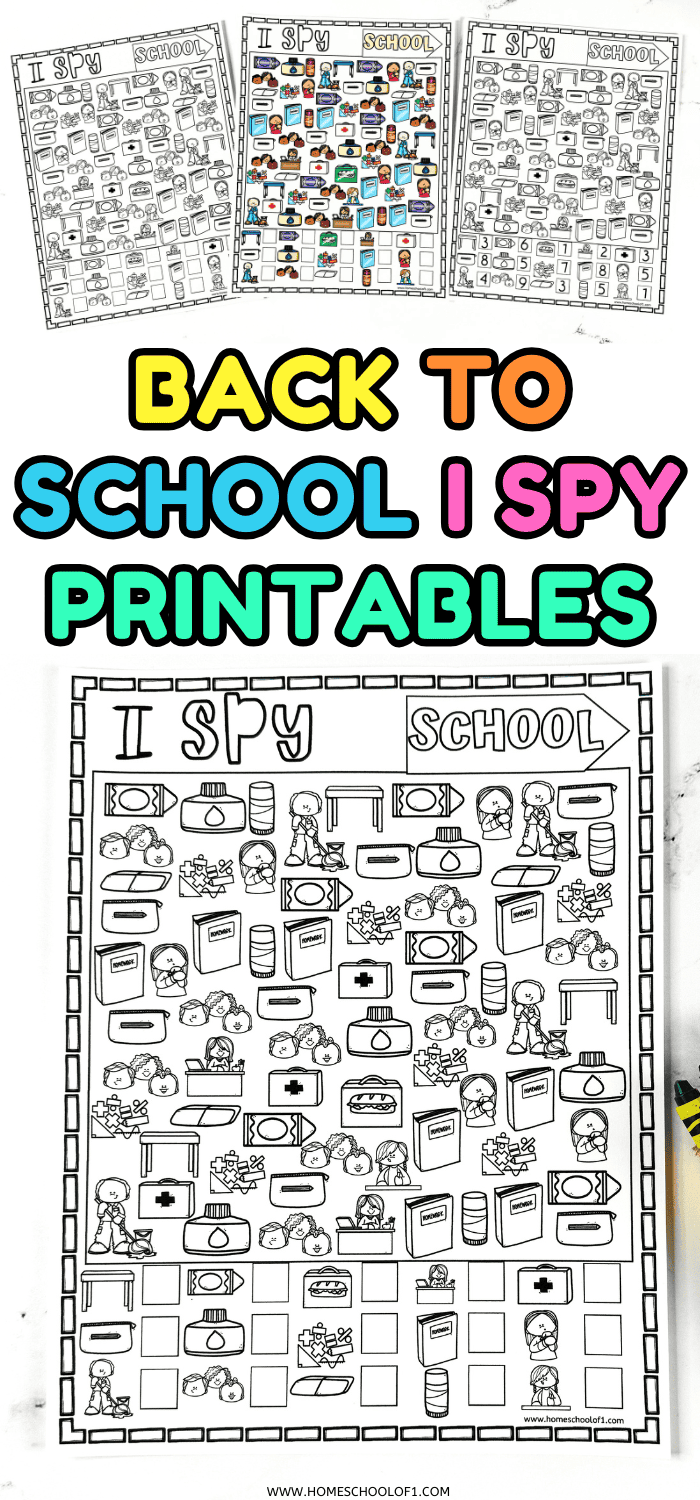 Free Back to School I Spy Printable