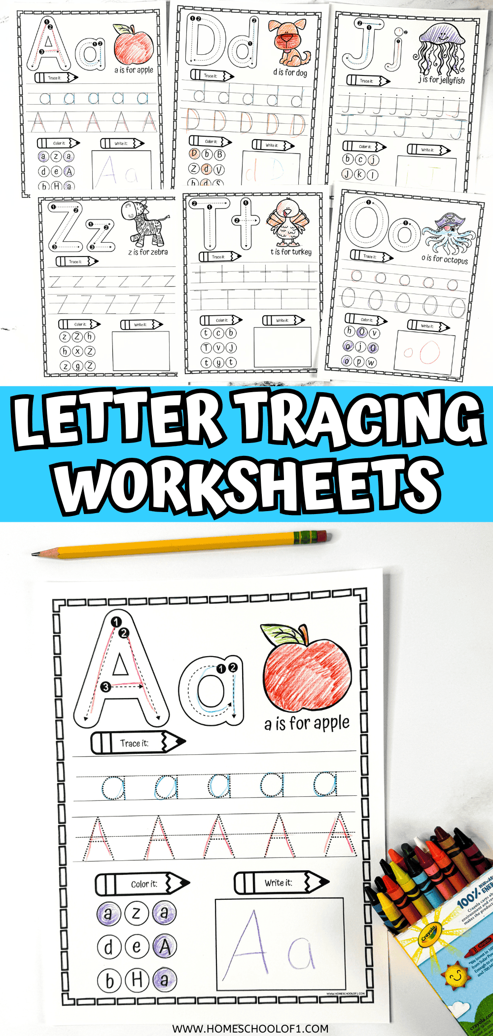 Free Printable Letter Tracing Worksheets for Preschool (A–Z PDF)