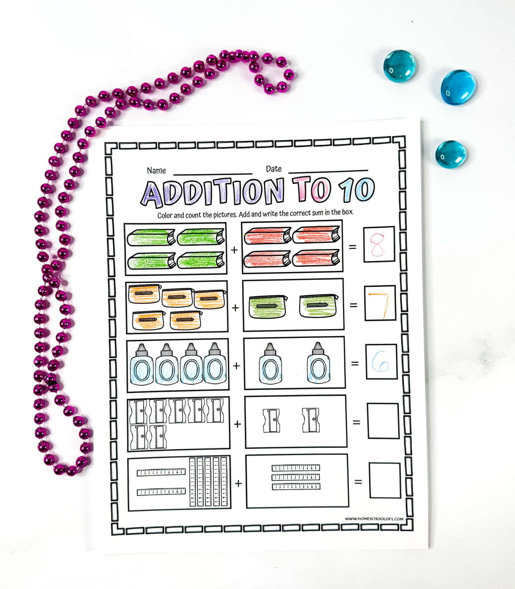 Free Addition Worksheets for Grade 1