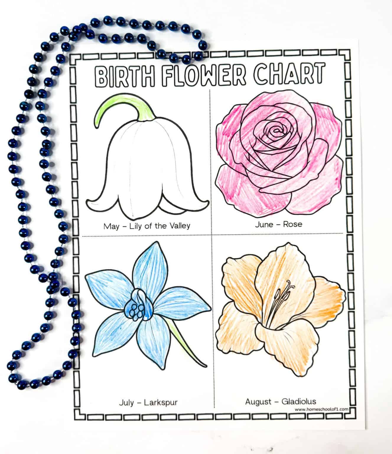 Free Birth Flower Coloring Page