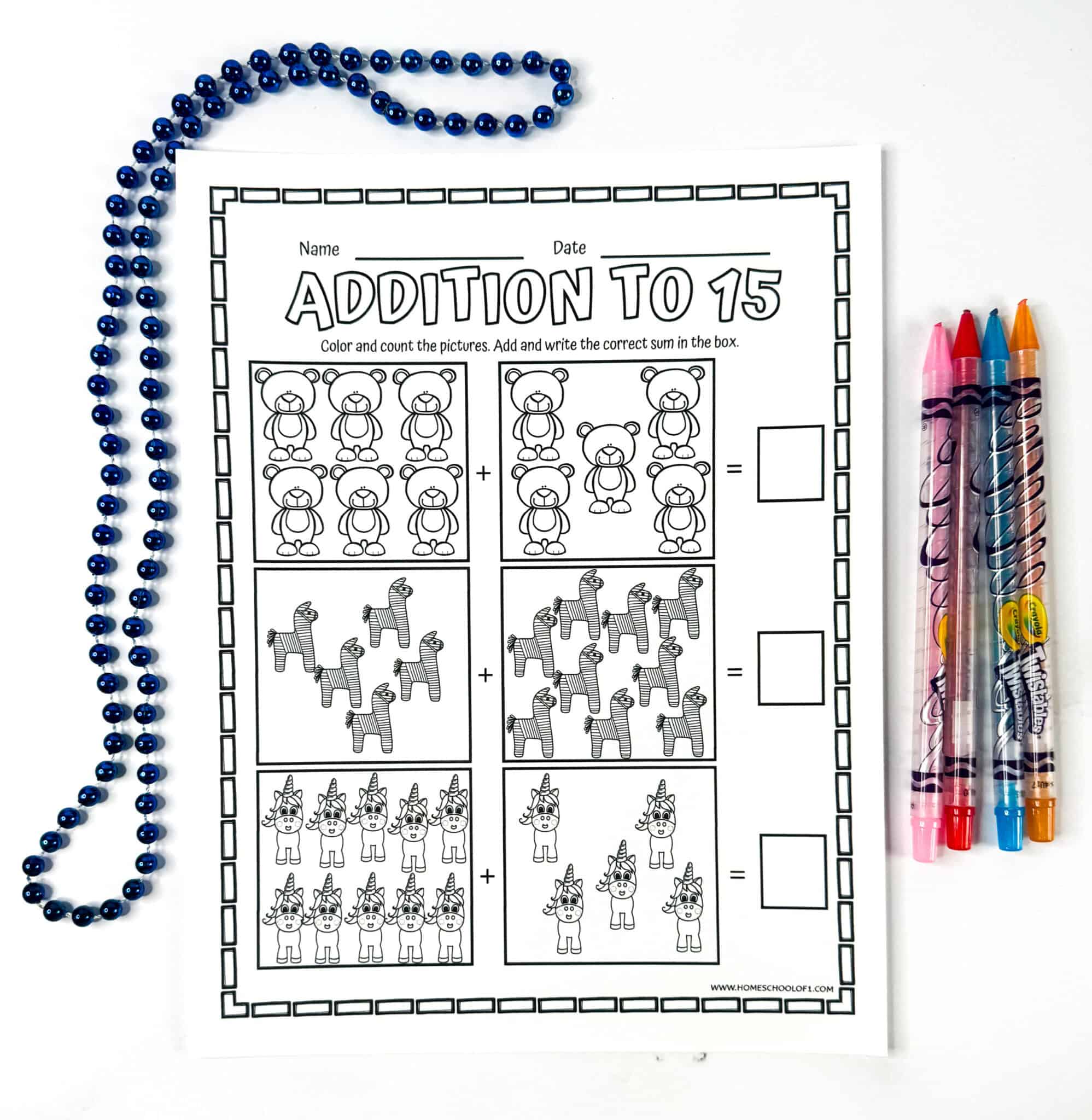 Free Addition Worksheets for Grade 1