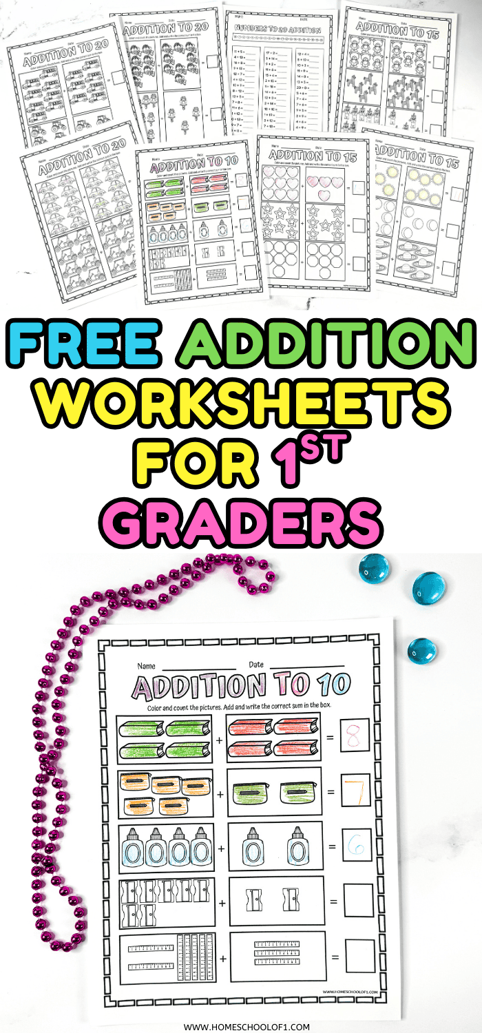 Free Addition Worksheets for Grade 1