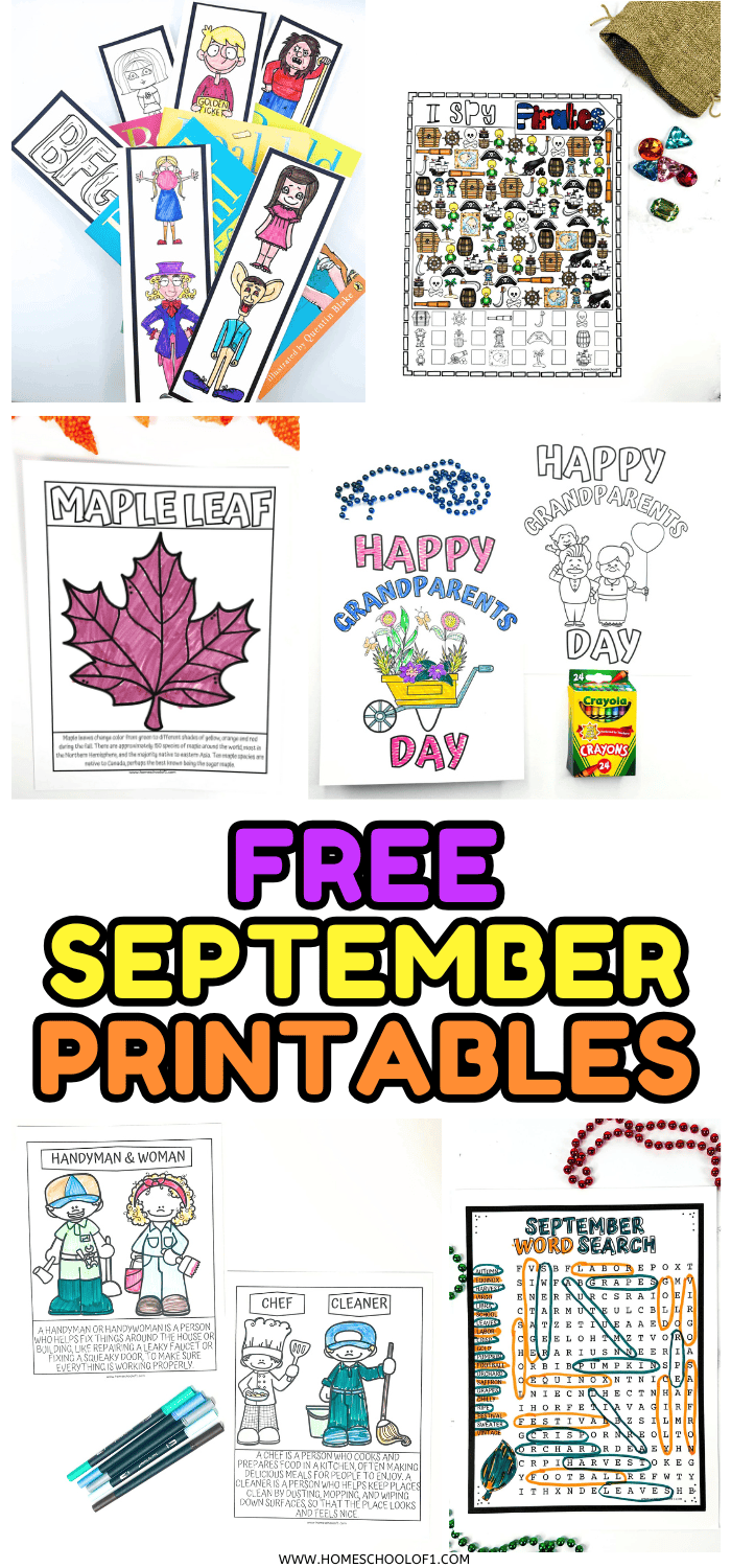 57 Free September Printables for Kids