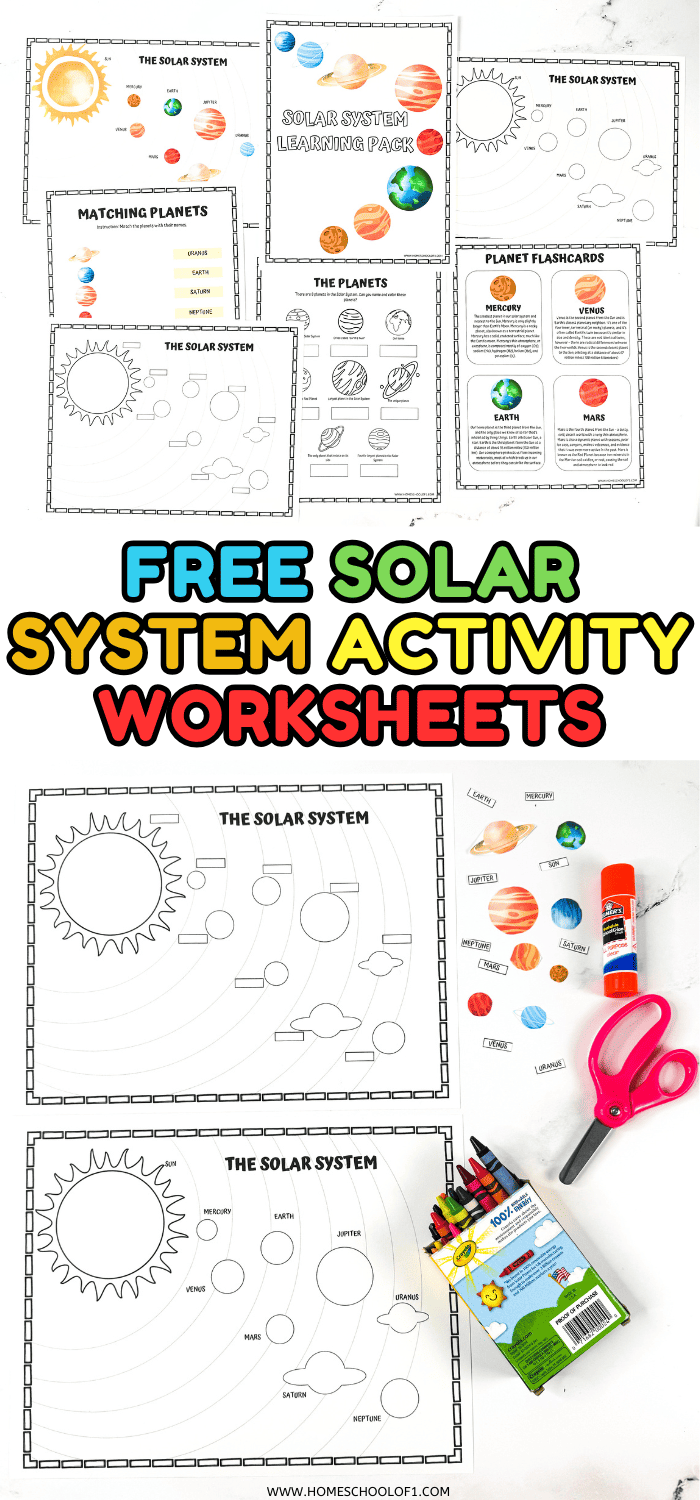 Solar System Activity Worksheets for Kids (Free Printable Pack)