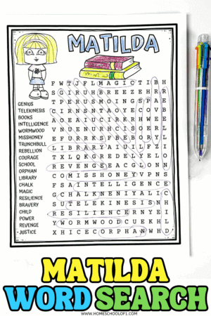 Free Matilda Word Search Printable
