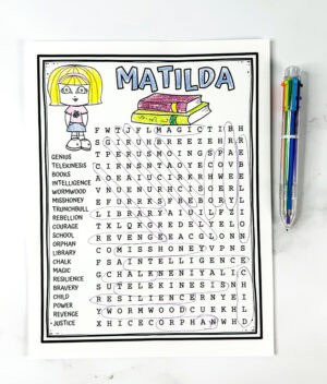 Free Matilda Word Search Printable