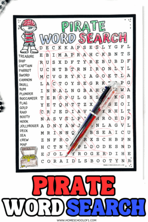 Free Pirate Word Search Printable