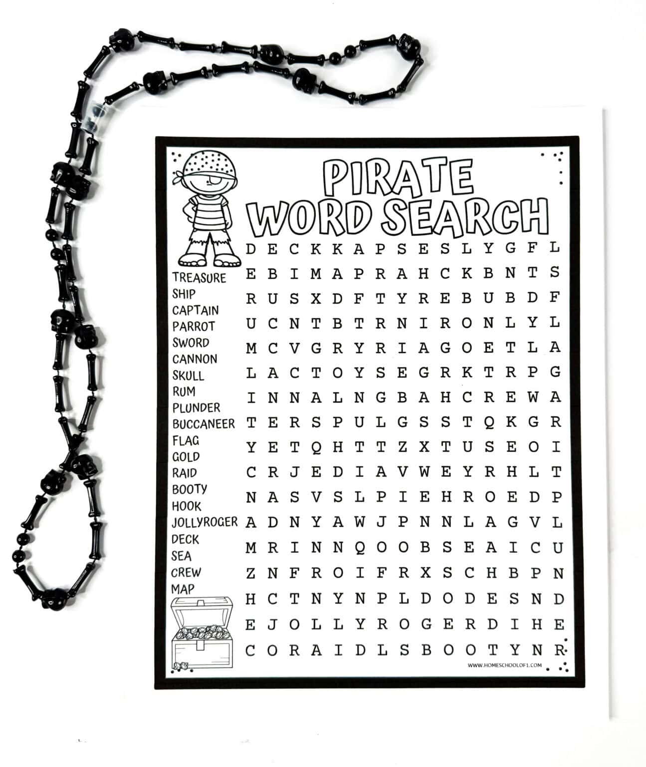 Free Pirate Word Search Printable