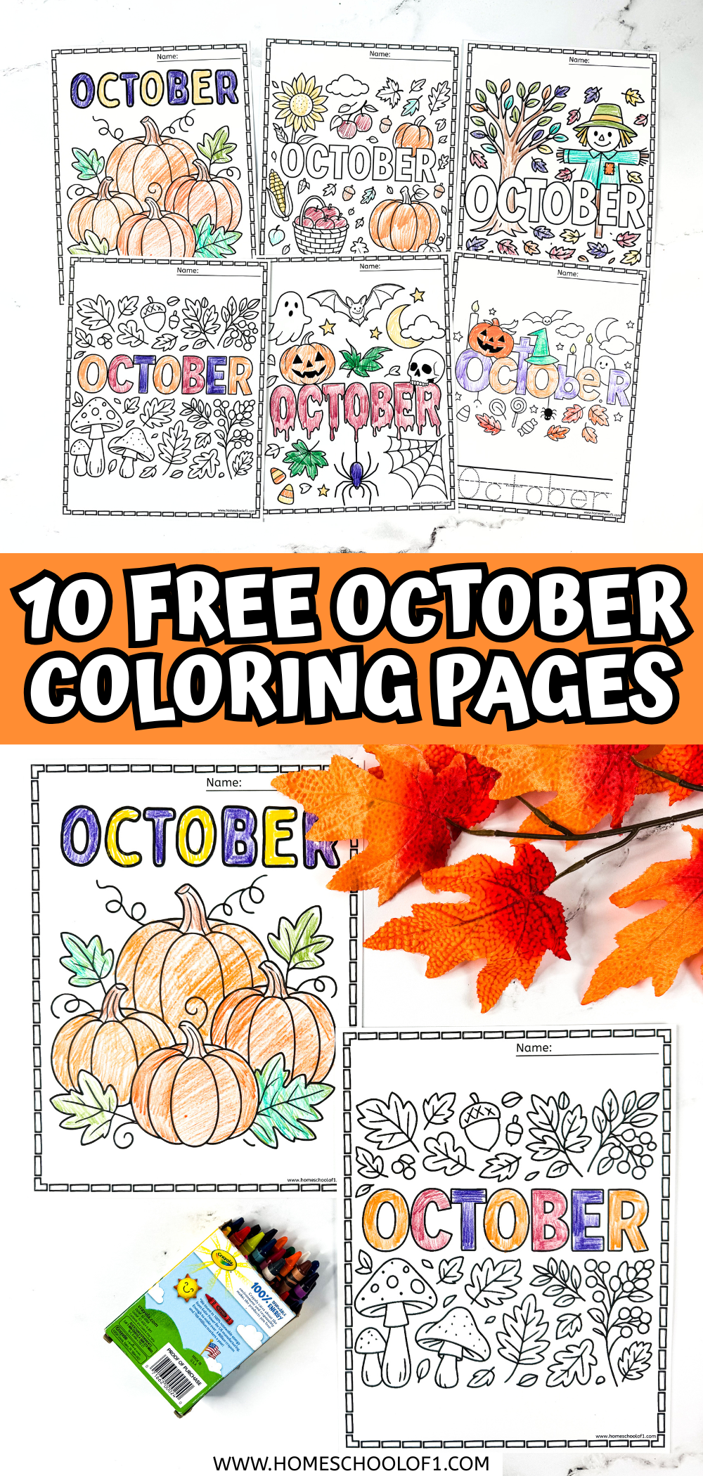 Free October Color Pages for Kids