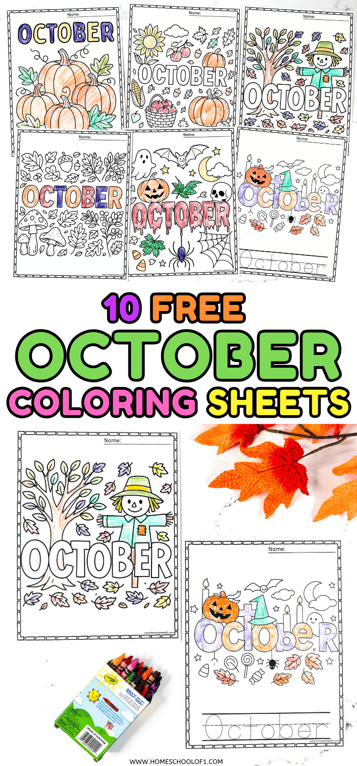 Free October Color Pages for Kids