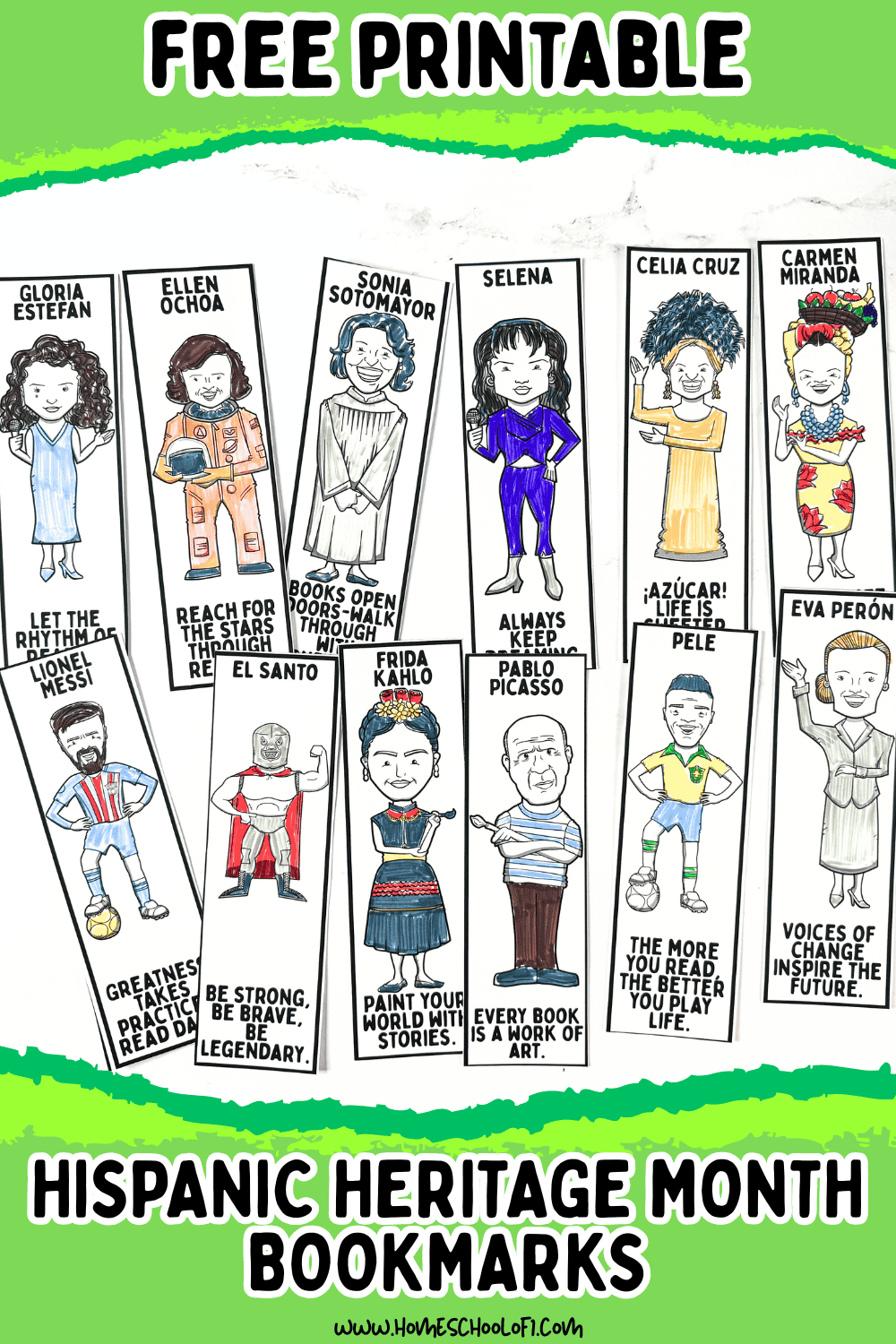 Hispanic Heritage Month Bookmarks Free Printable