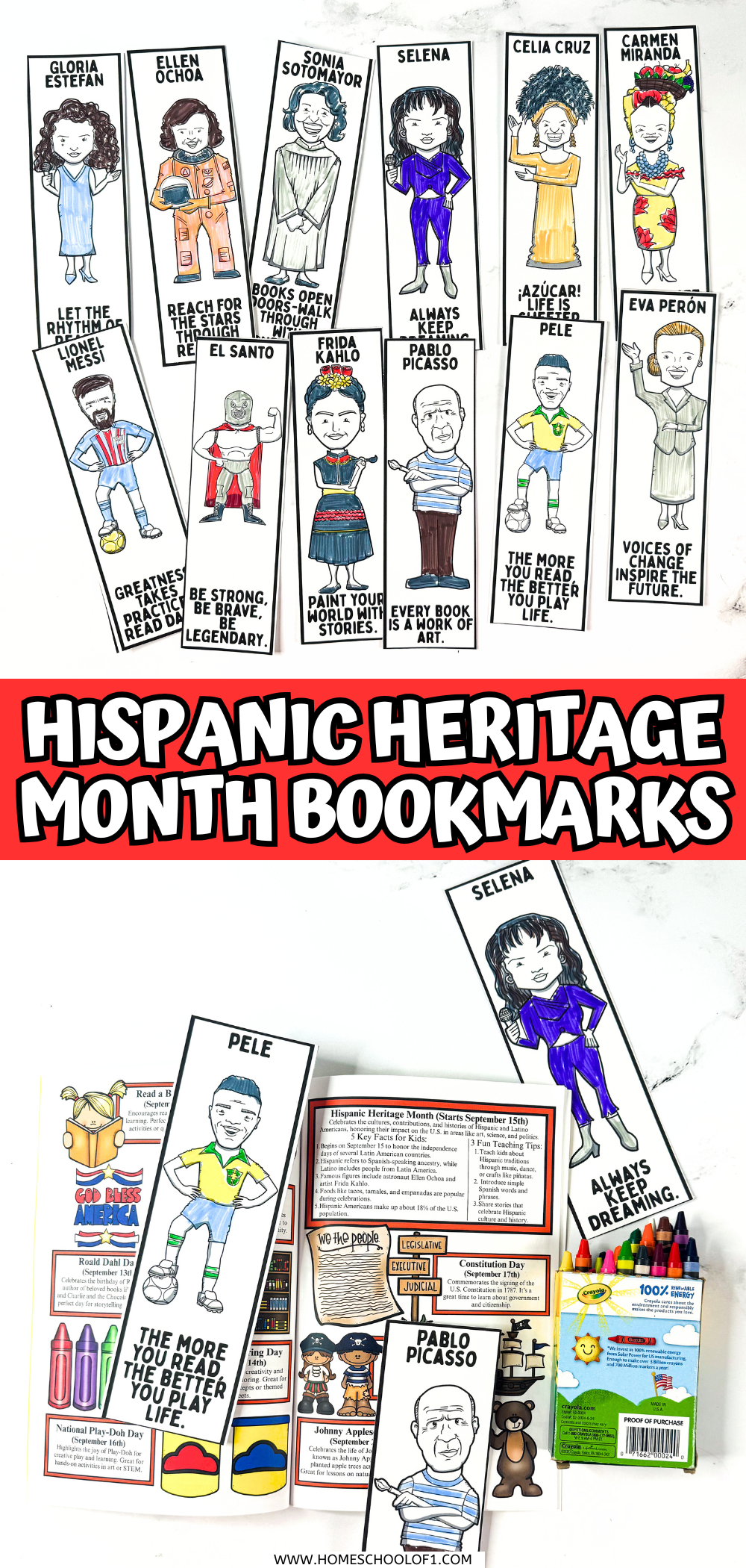 Hispanic Heritage Month Bookmarks Free Printable