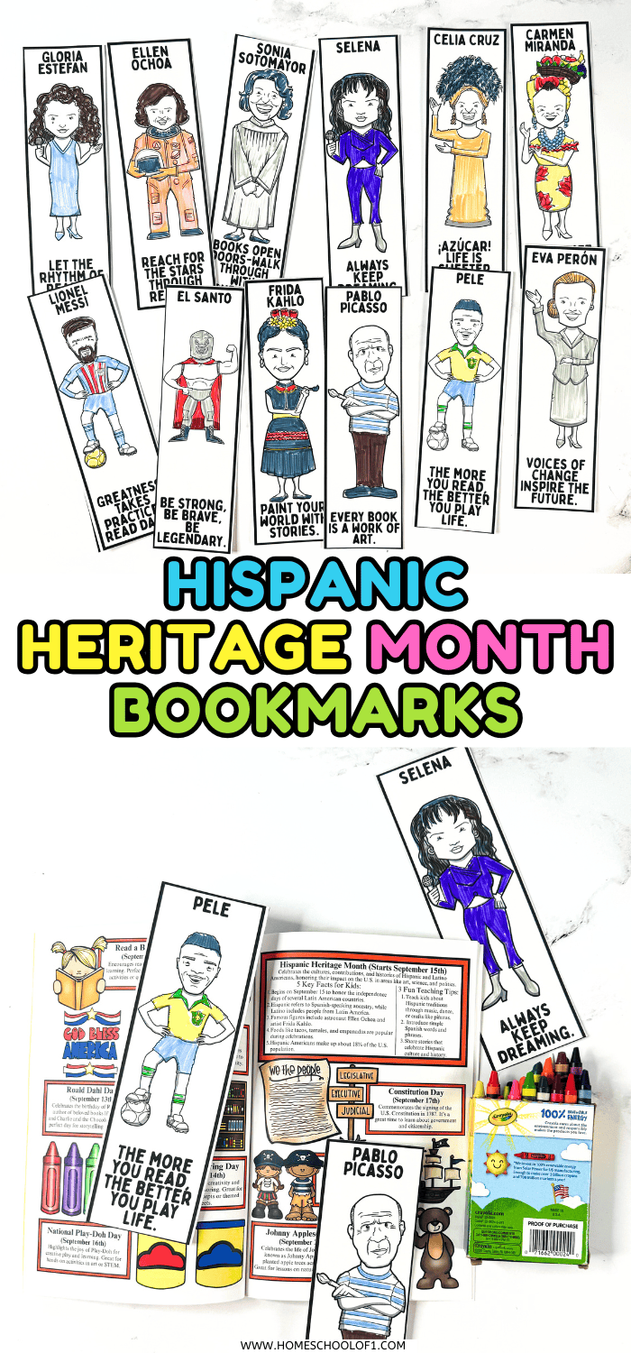 Hispanic Heritage Month Bookmarks Free Printable