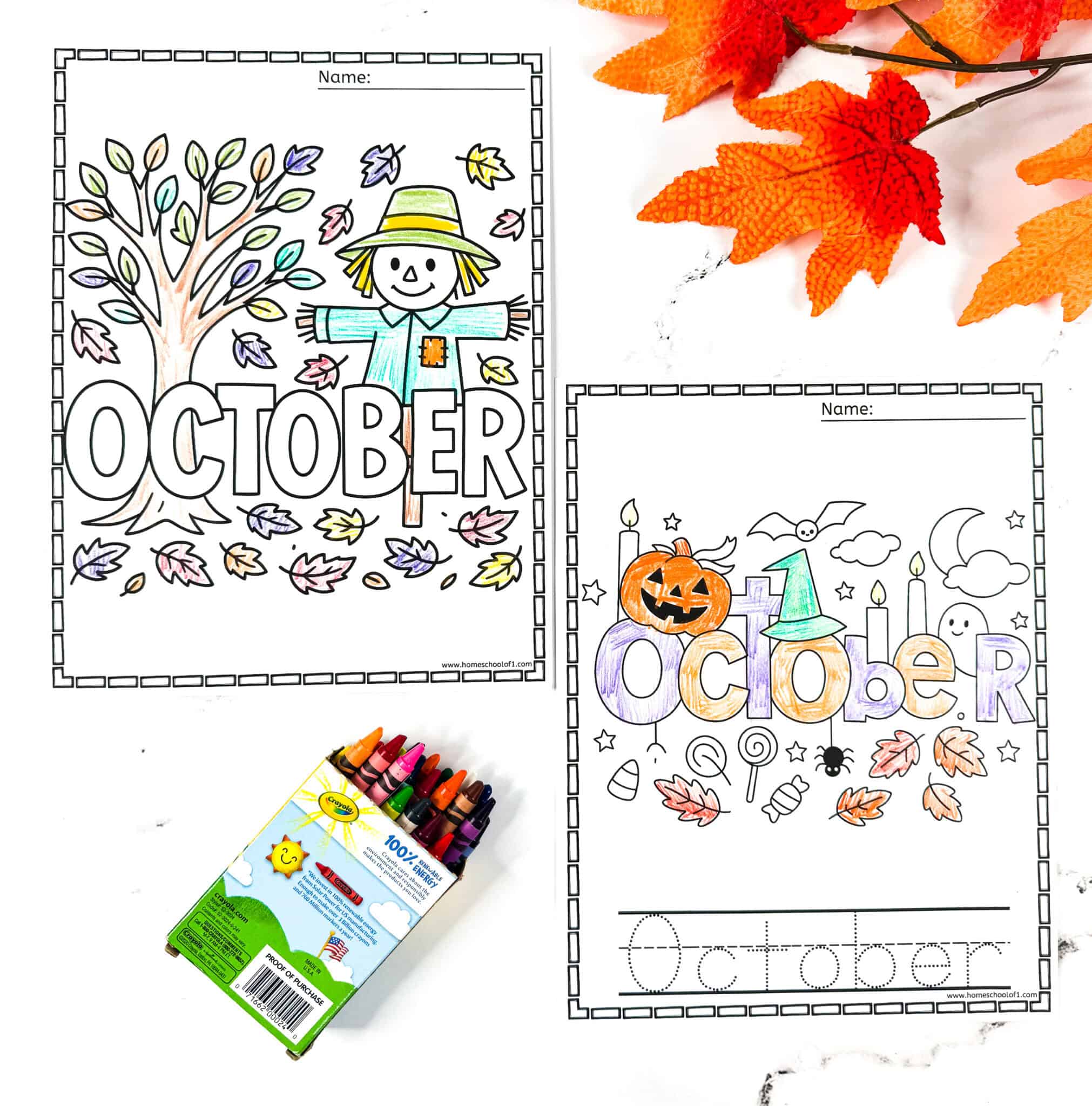 Free October Color Pages for Kids