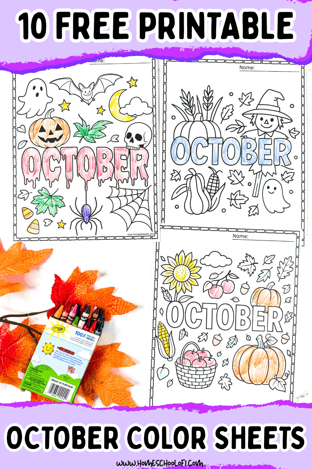 Free October Color Pages for Kids