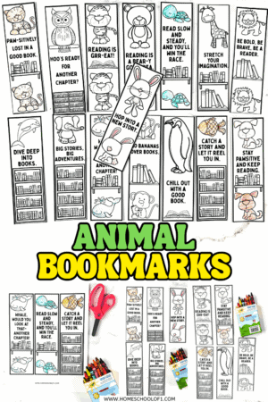 Free Printable Animal Bookmarks to Color