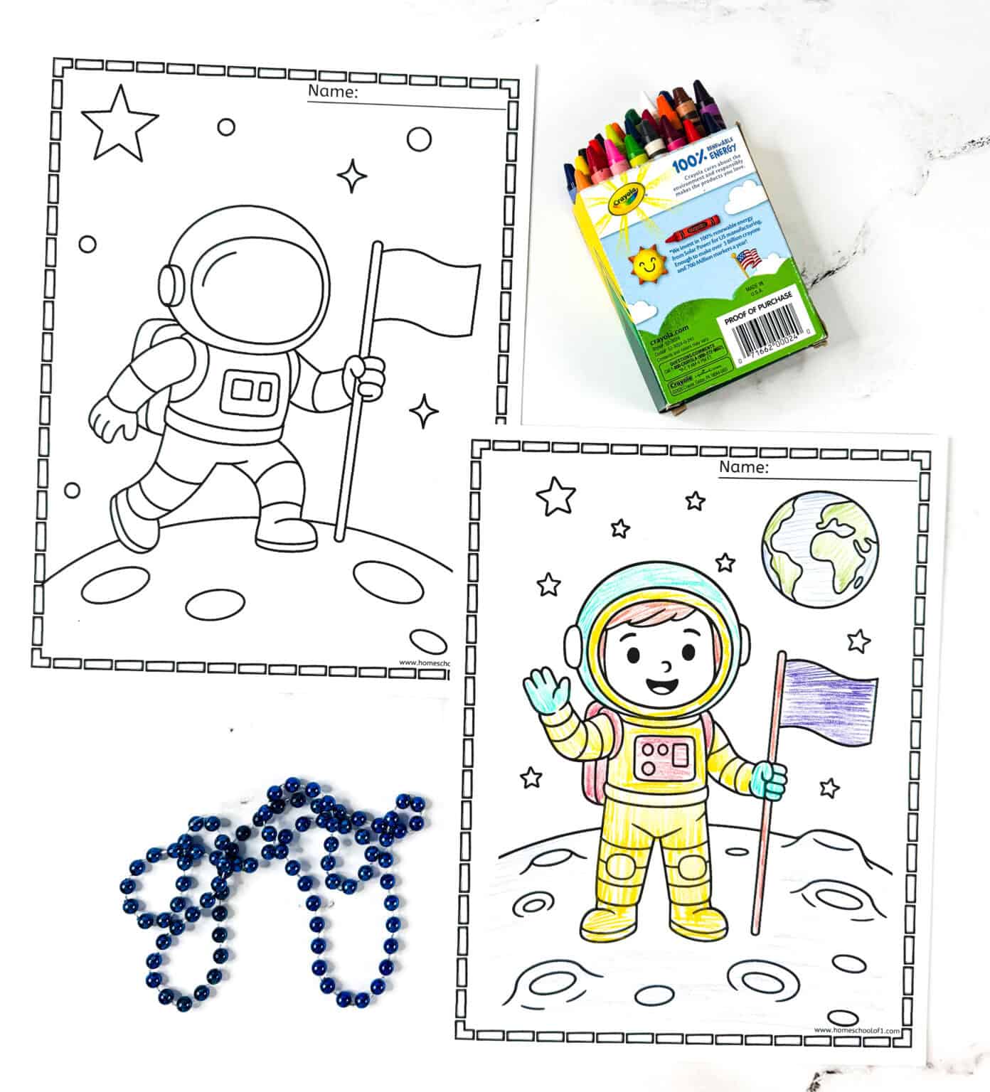 Free Space Coloring Page for Kids